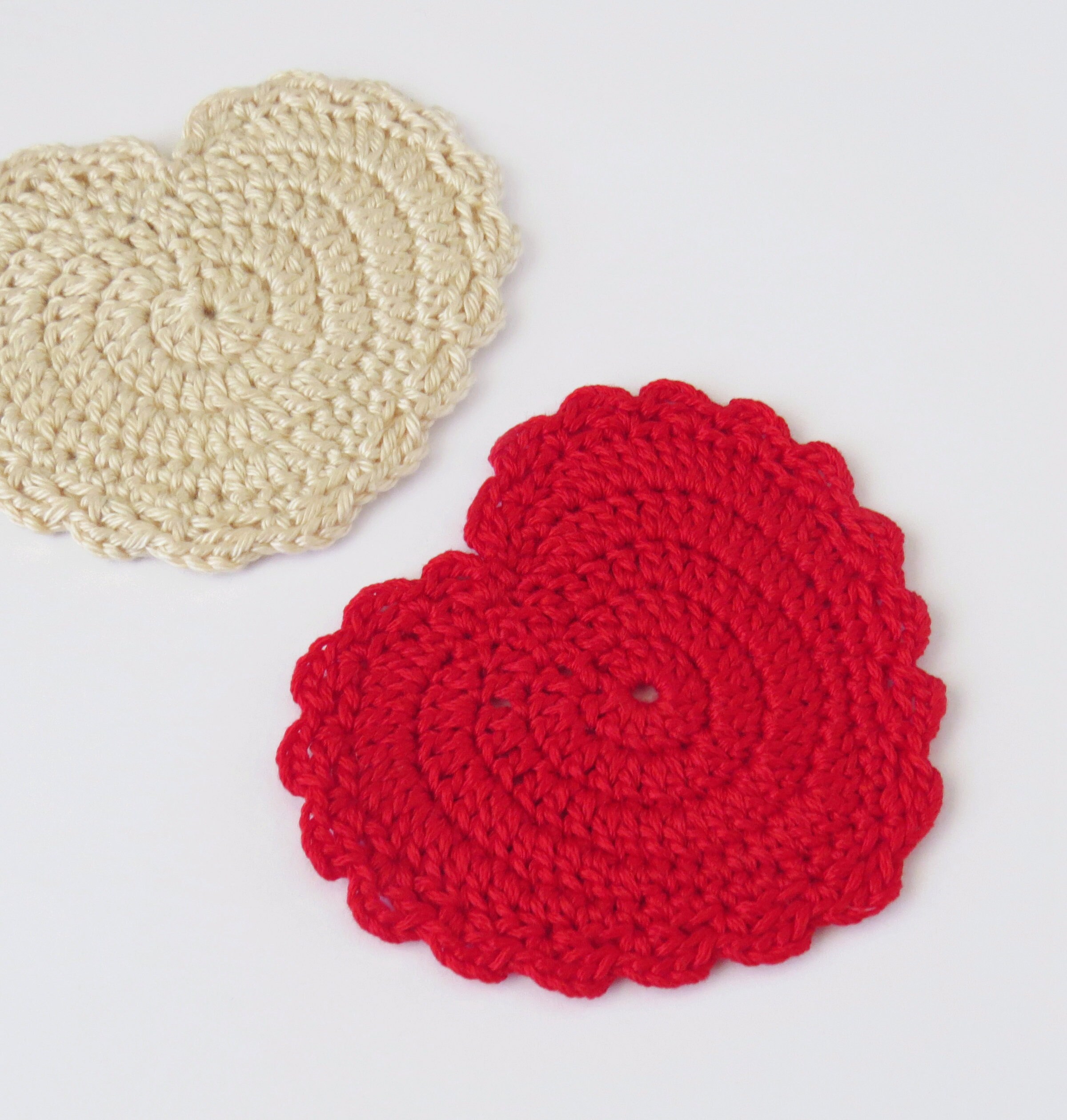 Crochet Heart Pattern, Heart Coaster Pattern - Etsy