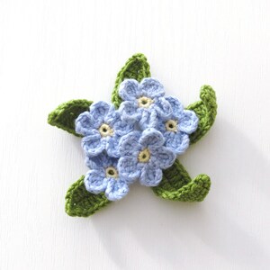 Forget-me-not Flower Crochet Pattern, Crochet Applique - Etsy UK