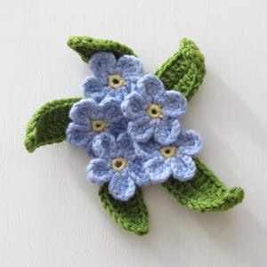 Forget-me-not Flower Crochet Pattern, Crochet Applique - Etsy UK