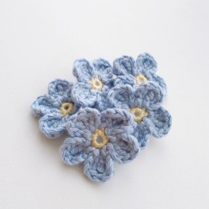 Forget-me-not Flower Crochet Pattern, Crochet Applique - Etsy UK