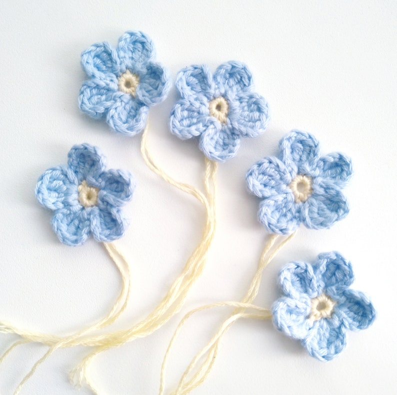 Forget-me-not Flower Crochet Pattern Crochet Applique - Etsy