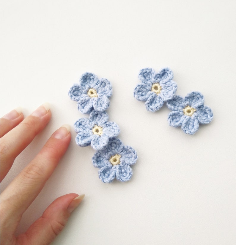 Forget-me-not Flower Crochet Pattern Crochet Applique - Etsy