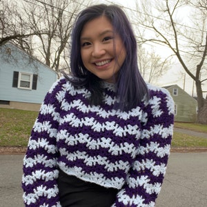 Crochet Wavy Jumper Pattern, Crochet Sleeves Top - Etsy