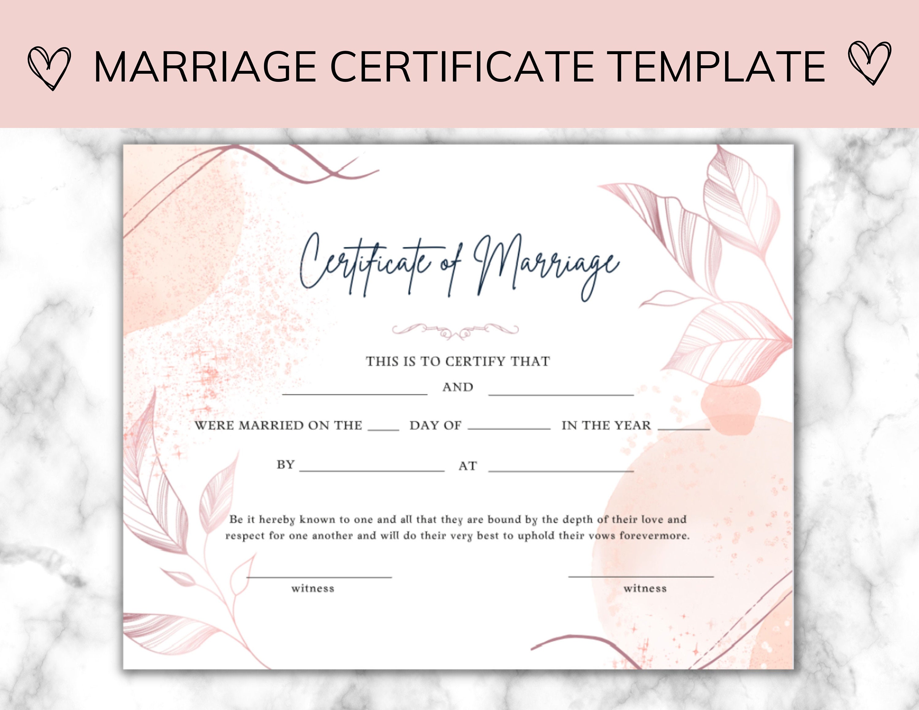 Marriage Certificate Keepsake - Etsy