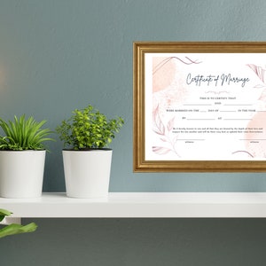 Marriage Certificate Keepsake - Etsy