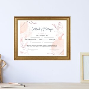 Marriage Certificate Keepsake - Etsy