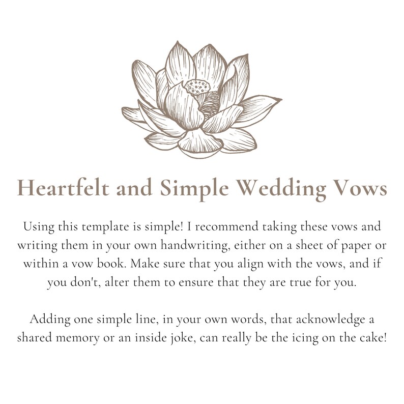 Heartfelt and Simple Wedding Vows - Etsy