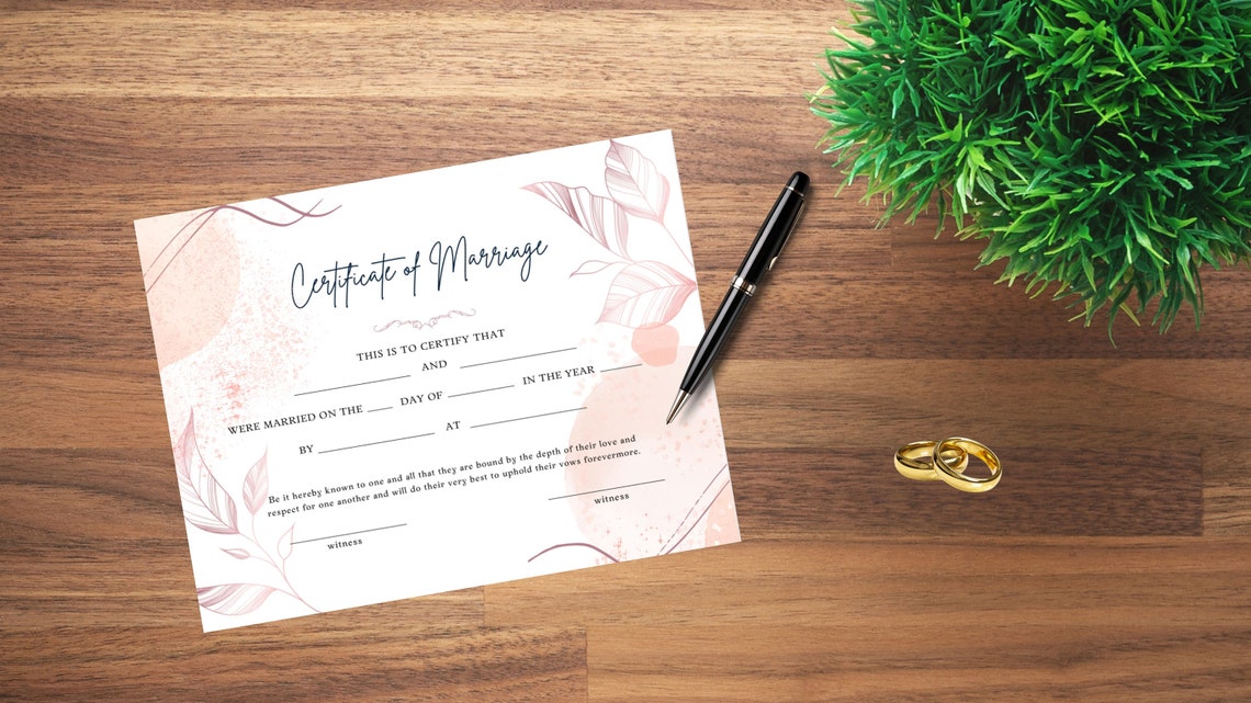 Marriage Certificate Keepsake - Etsy