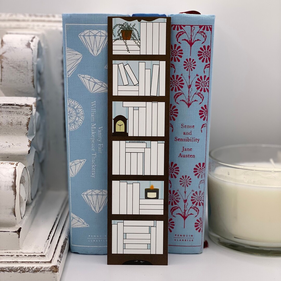 Cozy Bookshelf Bookmark Book Tracker | Book Lover Reading Log, Fill-in ...