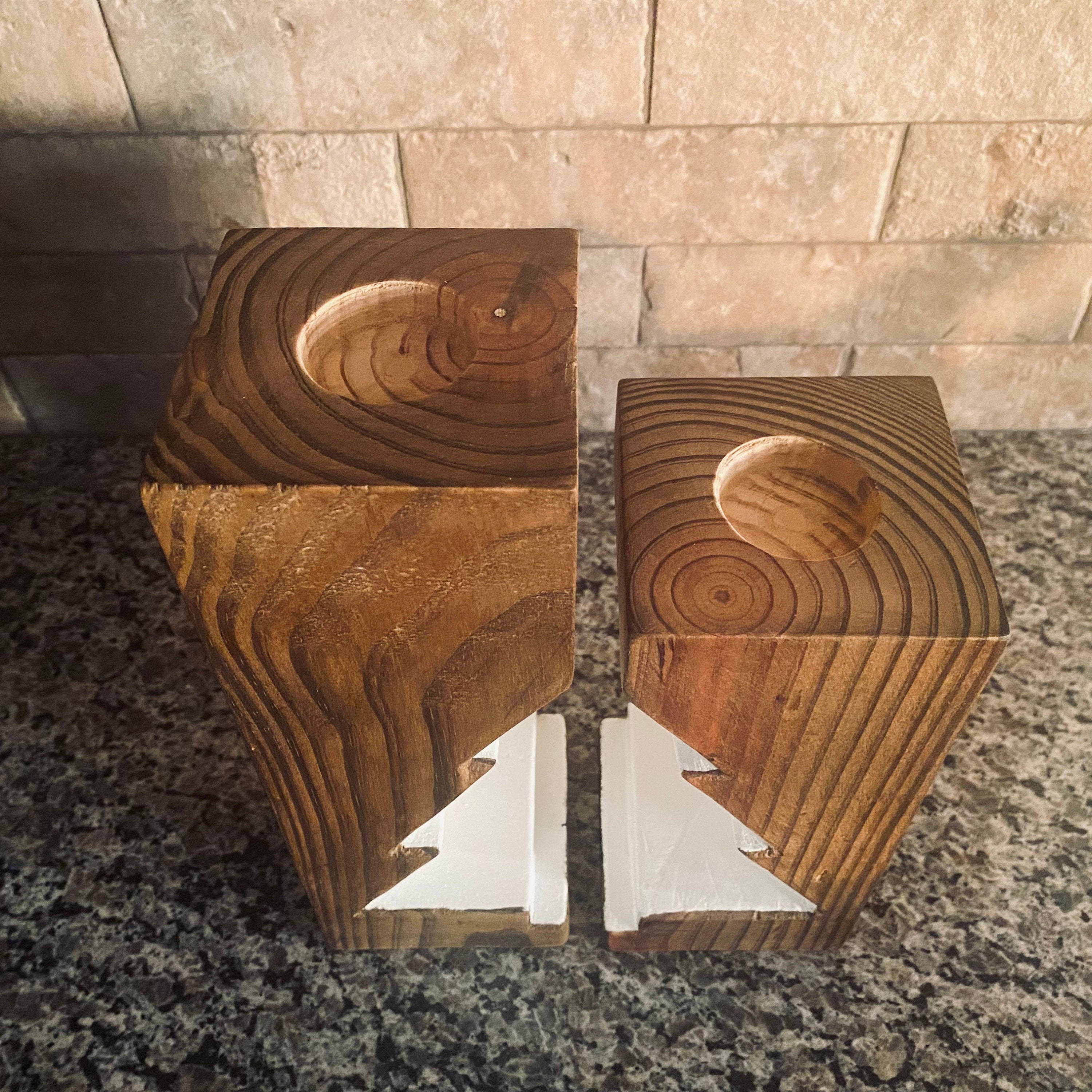 Reclaimed Wood Christmas Tree Tea Candle Rough Cut Holiday Candle ...