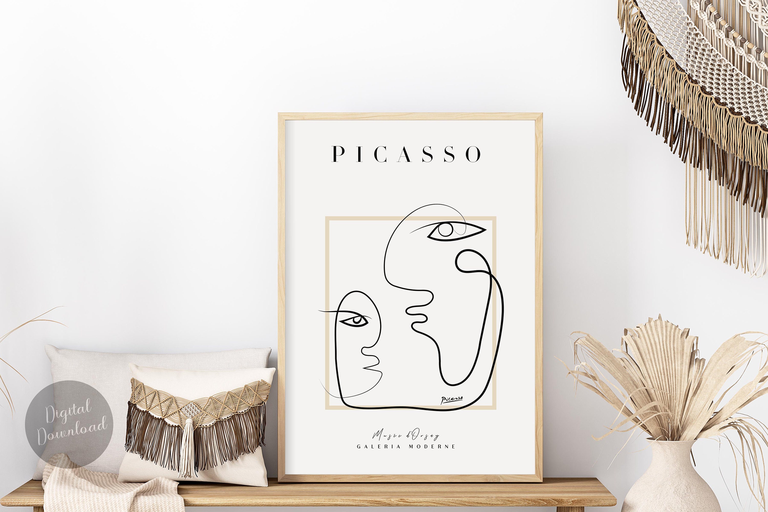 Picasso Modern Simple Elegant Art Print Digital Soft Pastel - Etsy