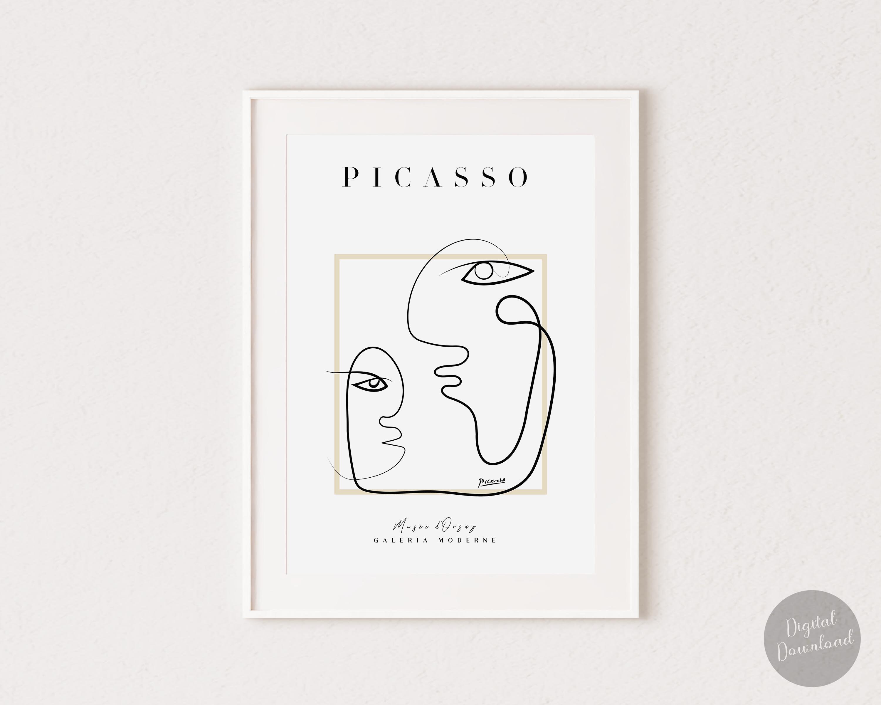 Picasso Modern Simple Elegant Art Print Digital Soft Pastel - Etsy