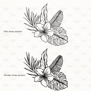Tropical Botanicals, Floral Line Art, Botanical Line Art SVG, Tropical ...