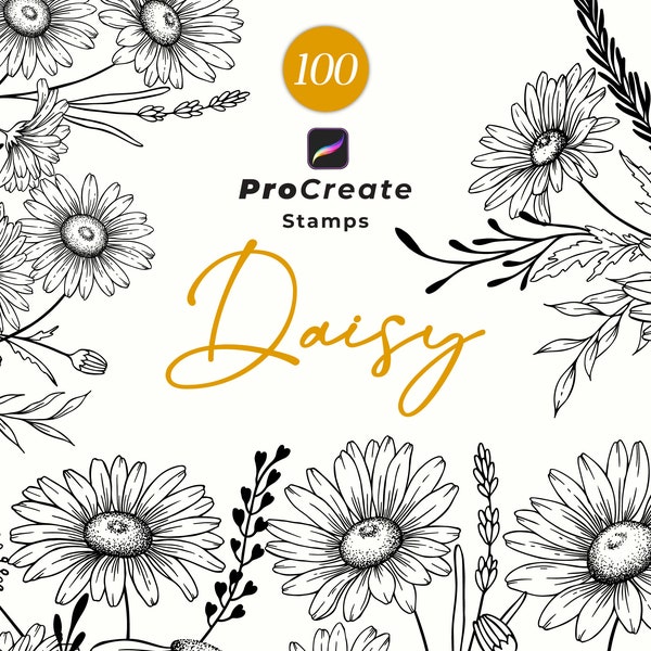 Daisy Digital Stamp - Etsy