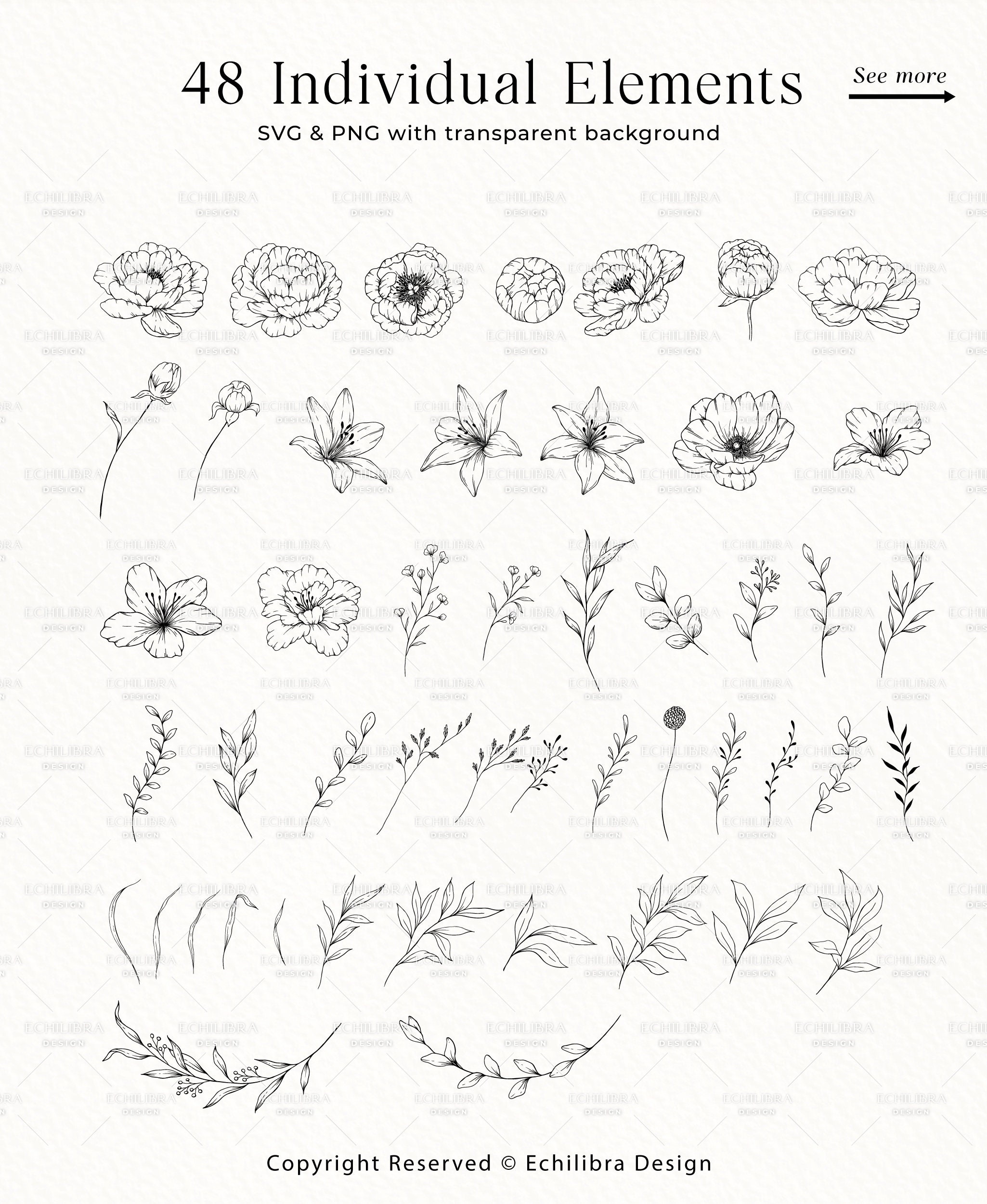 Peony Fine Line Artwork Garden Flowers Botanical Line Art - Etsy Australia