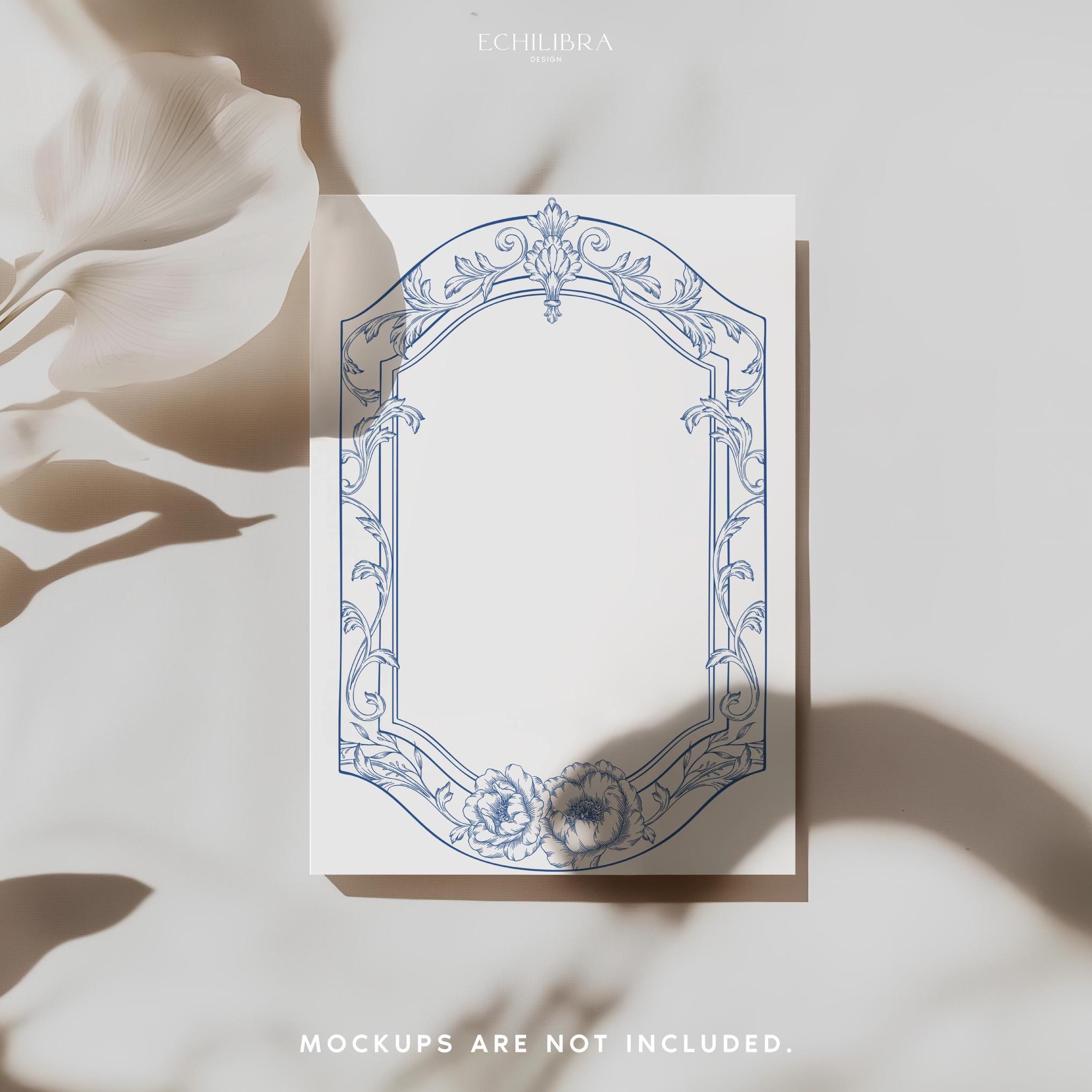 Vintage Baroque Floral Frame SVG, PNG, Wedding Ornate Design, Hand ...