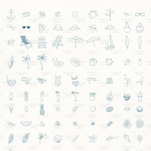 Coastal Summer SVG Bundle: Nautical Clipart, Beach Ocean Icons (digital ...