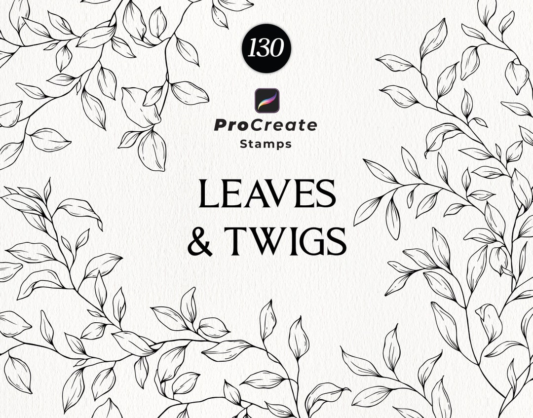 Procreate Botanical Stamp Brushes, Procreate Leaves, Hand Drawn ...