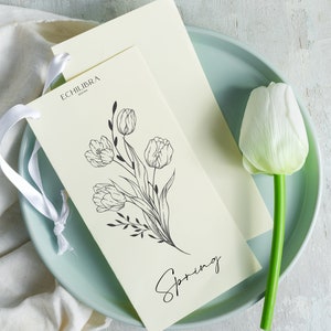 Floral Line Art Bundle, Tulips Botanical SVG, Clipart, Spring Flowers ...