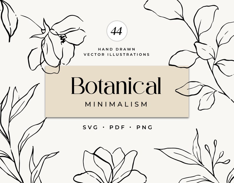 Botanical Line Art, Minimalistic Line Flowers, Botanical Line Art ...