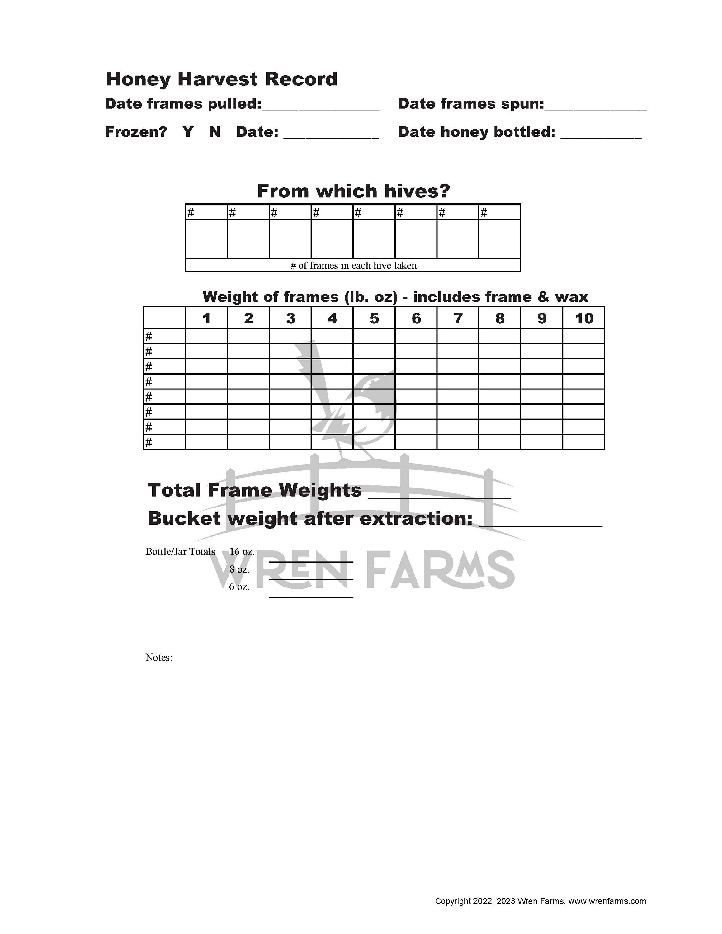 Record Keeping Bundle for Beekeepers- Inspection, Winter & Honey ...