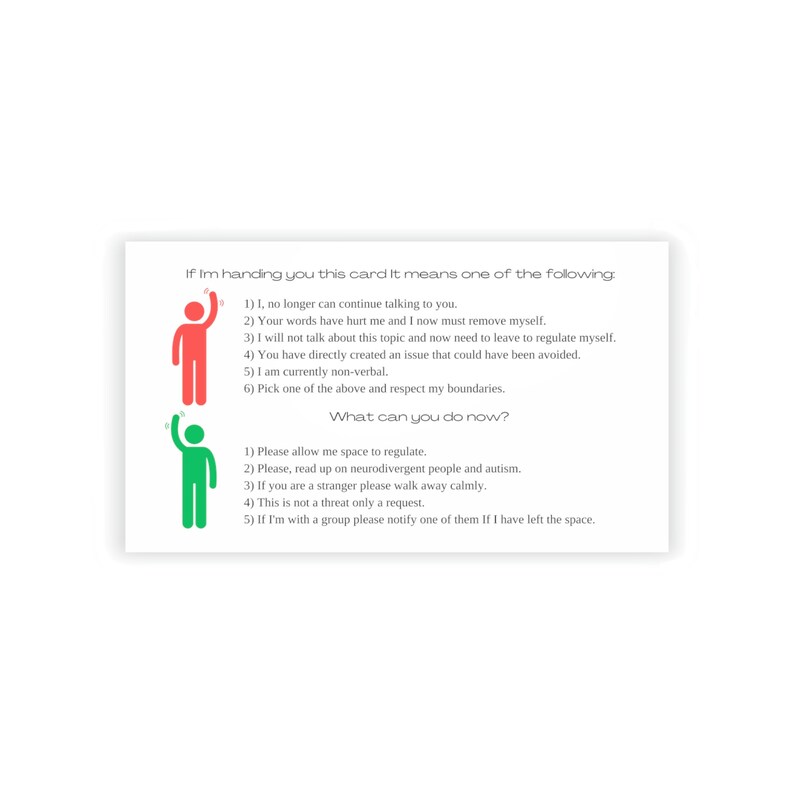 Neurodivergent Conversation Ending Cards Stop the Conversation Before ...