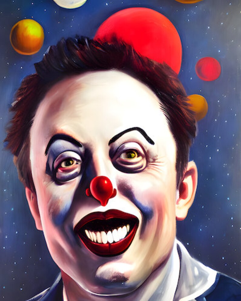 Elon Musk - as a CLOWN! 5-pic Set - Etsy