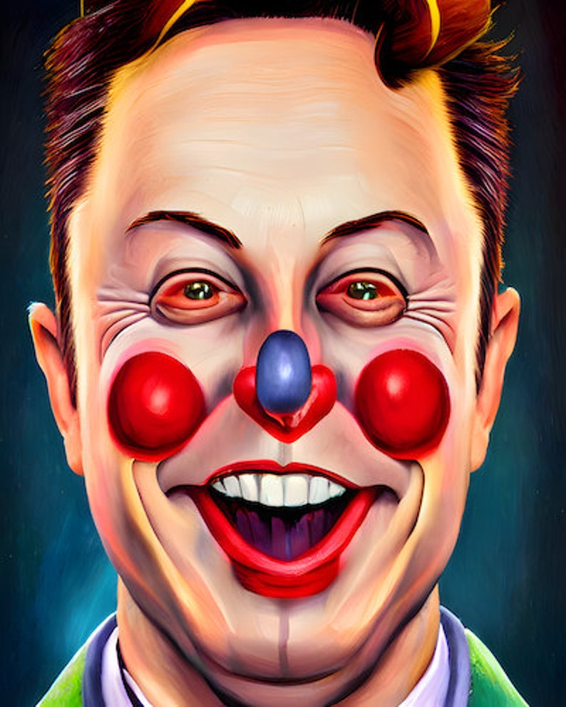 Elon Musk - as a CLOWN! 5-pic Set - Etsy
