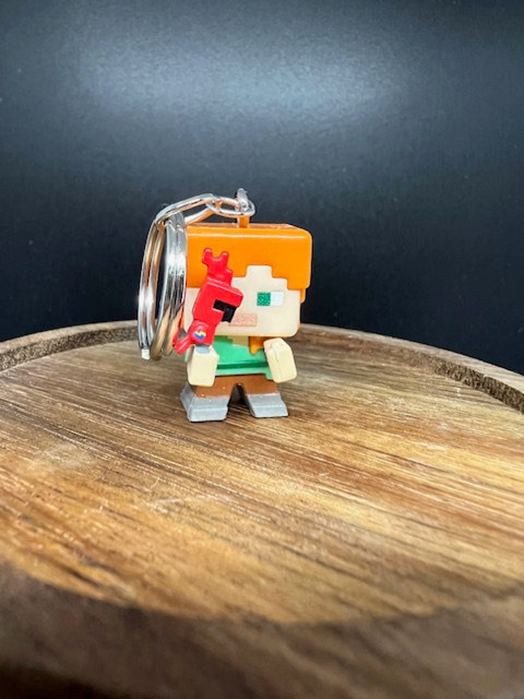 Minecraft Alex With Parrot Keychain - Etsy