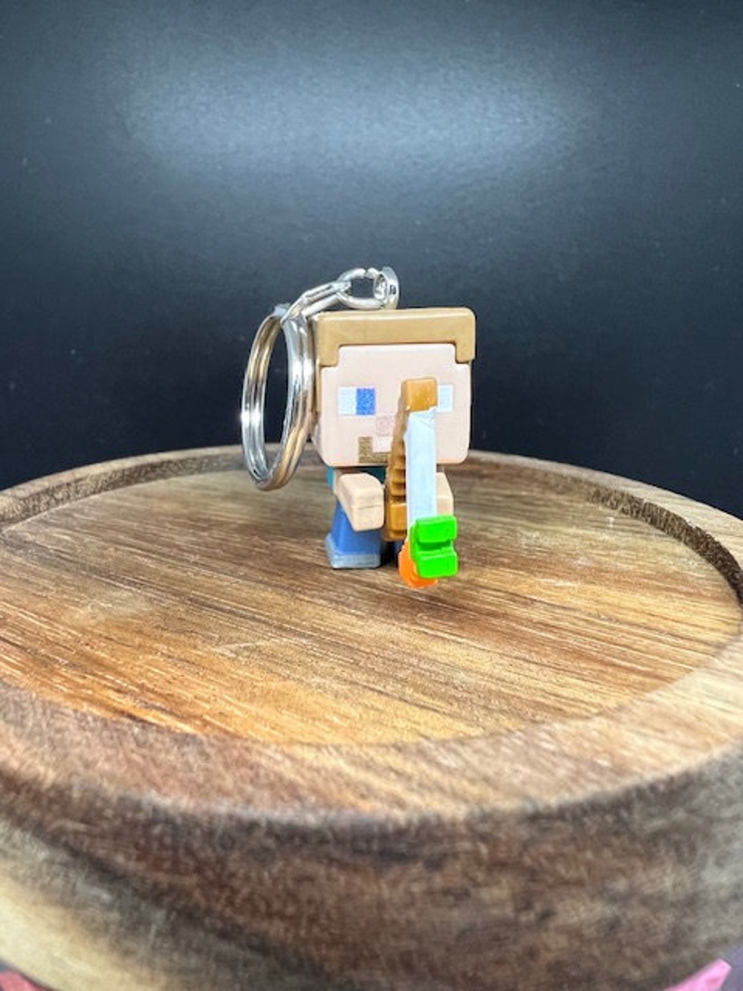 Steve With Carrot Stick Keychain - Etsy