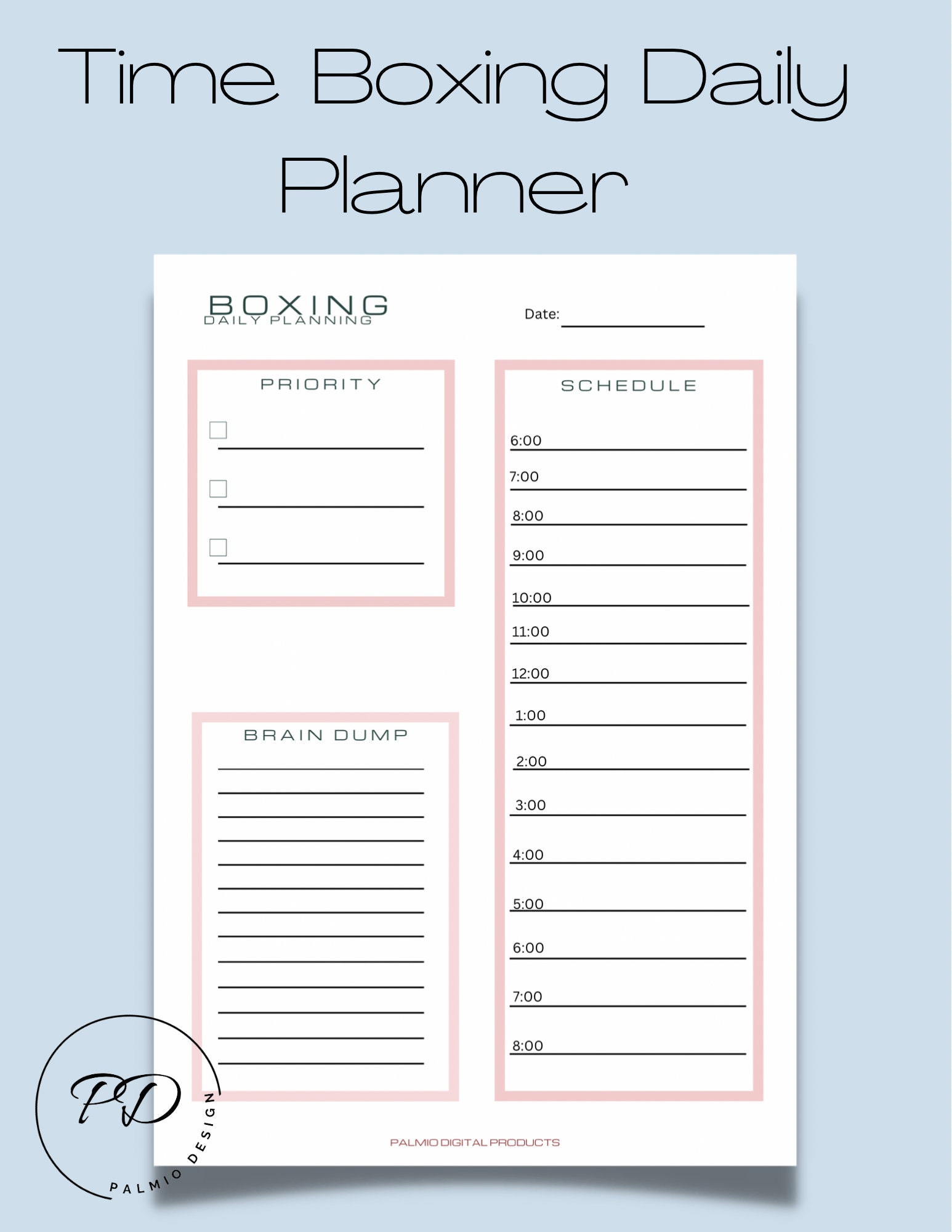 Time Boxing. A Daily Planner - Etsy