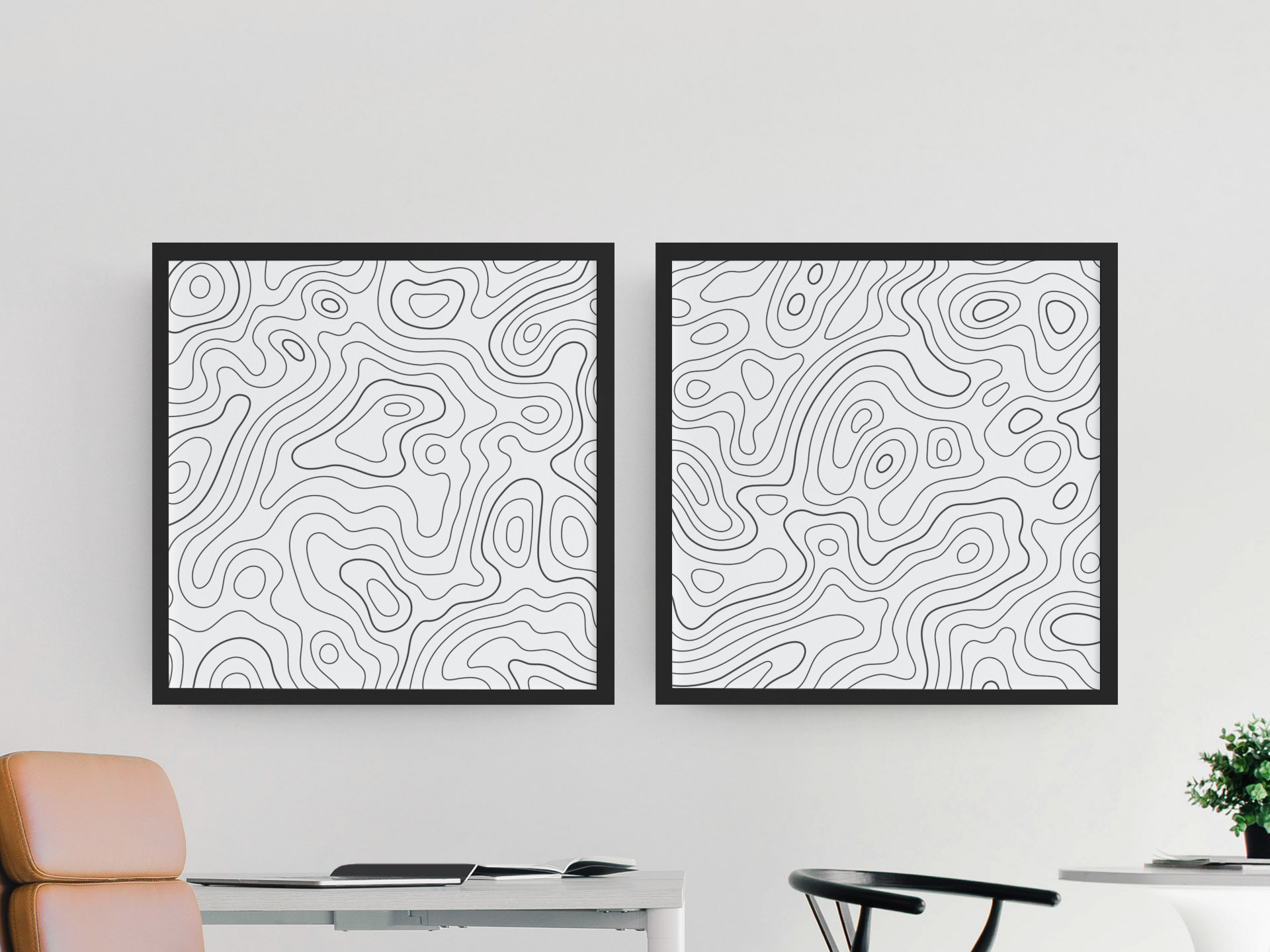 Topography Art Work Printable Wall Art Minimalist Design Black and ...
