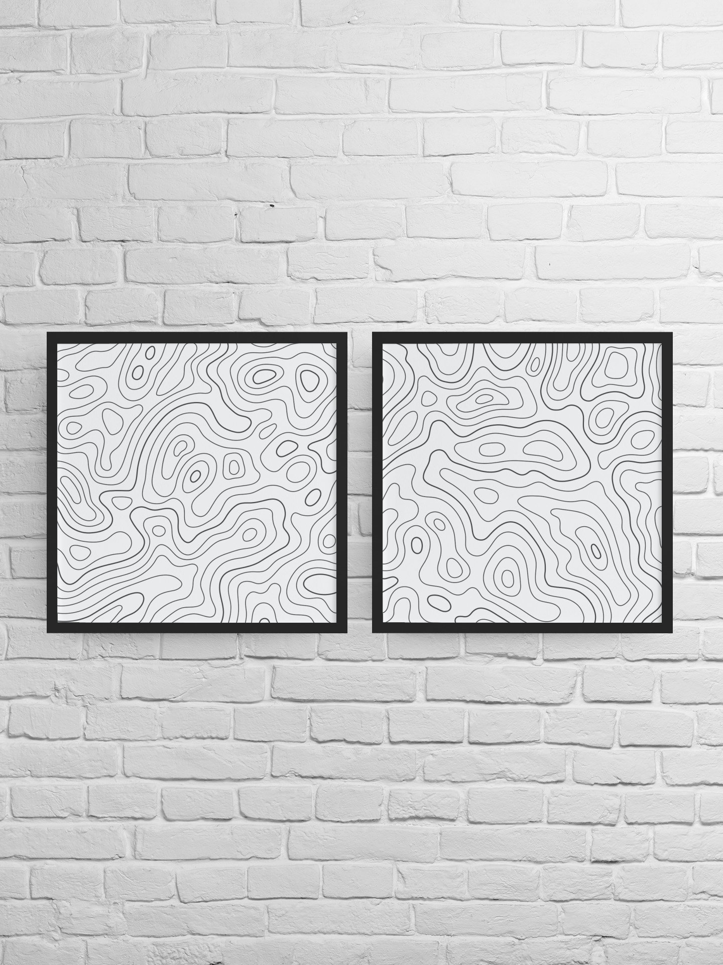 Topography Art Work Printable Wall Art Minimalist Design Black and ...