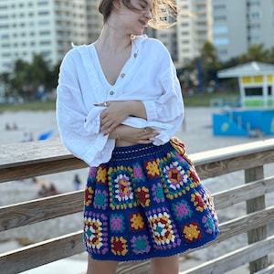 Granny Square Skirt Crochet PDF Pattern (instant Download), Vintage ...