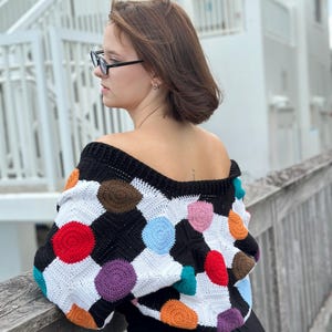 Crochet Confetti Geometry Jacket PDF Pattern (instant Download), Granny ...
