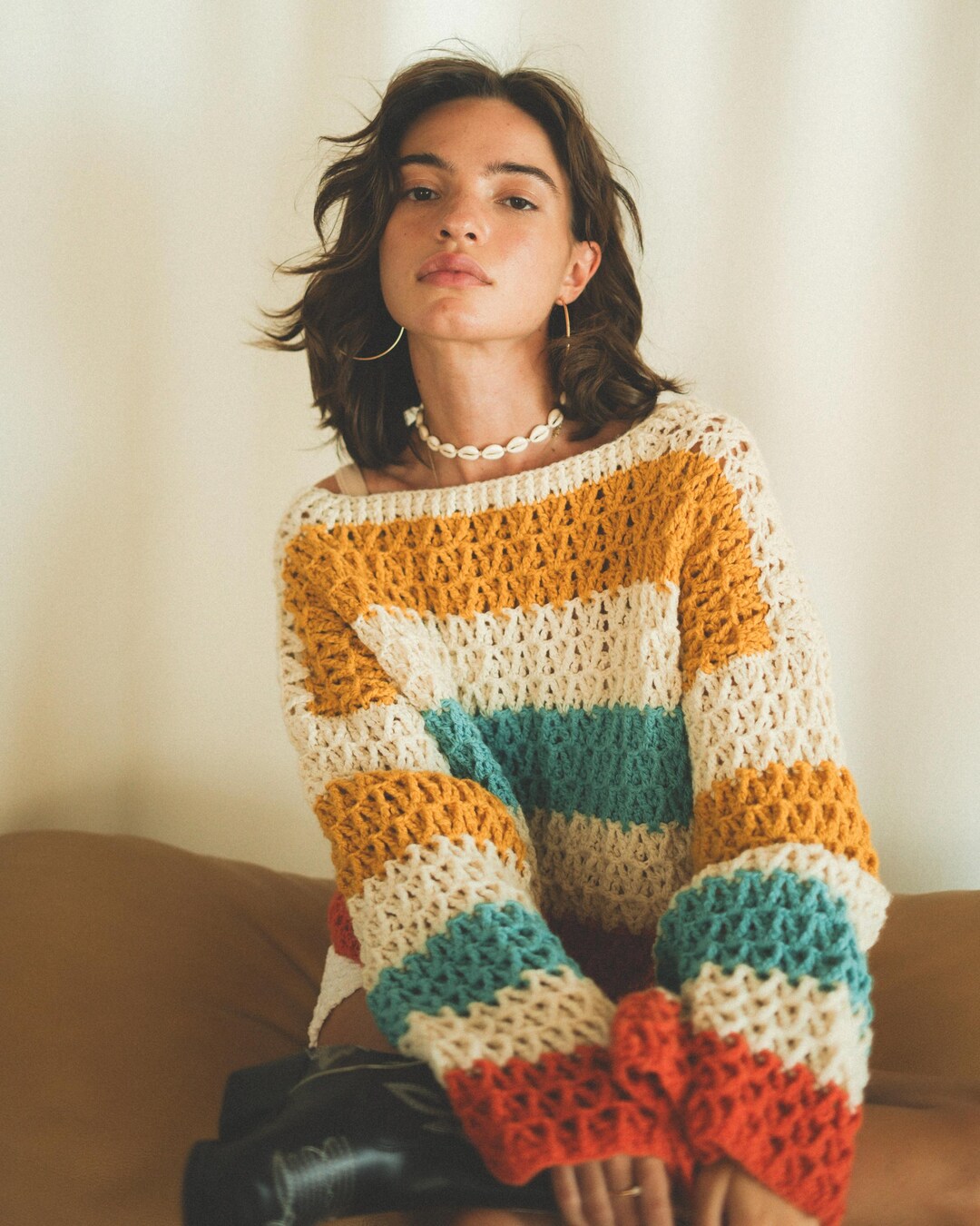 Crochet Coral Coast Cascade Sweater PDF Pattern (instant Download) - Etsy