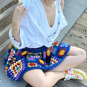 Granny Square Skirt Crochet PDF Pattern (instant Download), Vintage ...