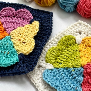 Crochet Pattern, Four Hearts Granny Square Crochet PDF PATTERN - Etsy