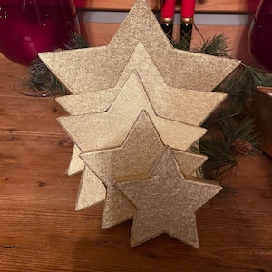 Five-piece Assorted Gold Star Gift Boxes in Various Sizes Golden ...