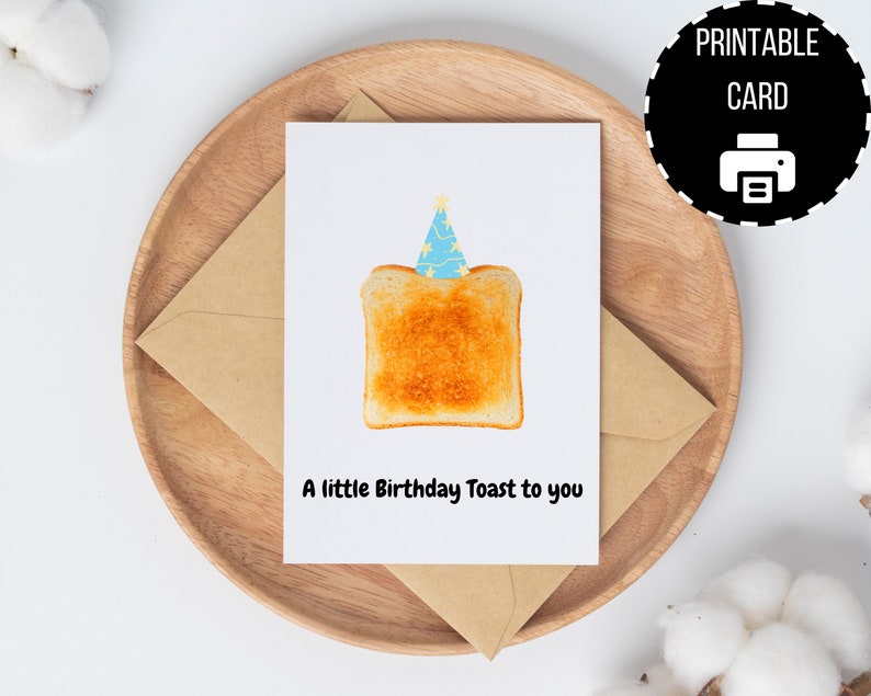 Printable Birthday Card A Little Toast to You Hilarious - Etsy