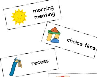 32 Daily Schedule Cards for Preschool, Cards for All Activities in ...