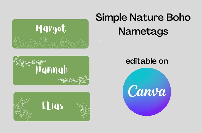 Student Nametags - Simple Boho Nature - Etsy