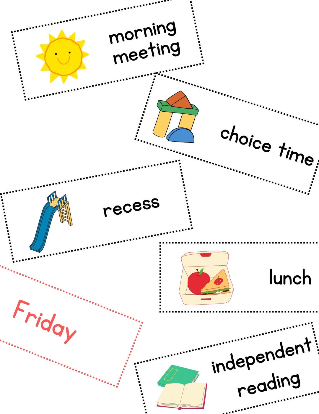 Daily Schedule Cards - Etsy