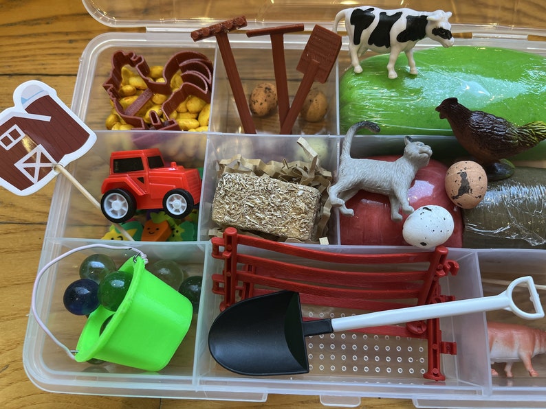Farm Animal Playdough Sensory Kit - Etsy