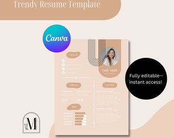 Trendy Resume Template - Etsy