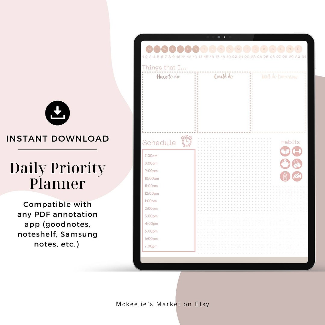 Daily Priority Planner - Etsy