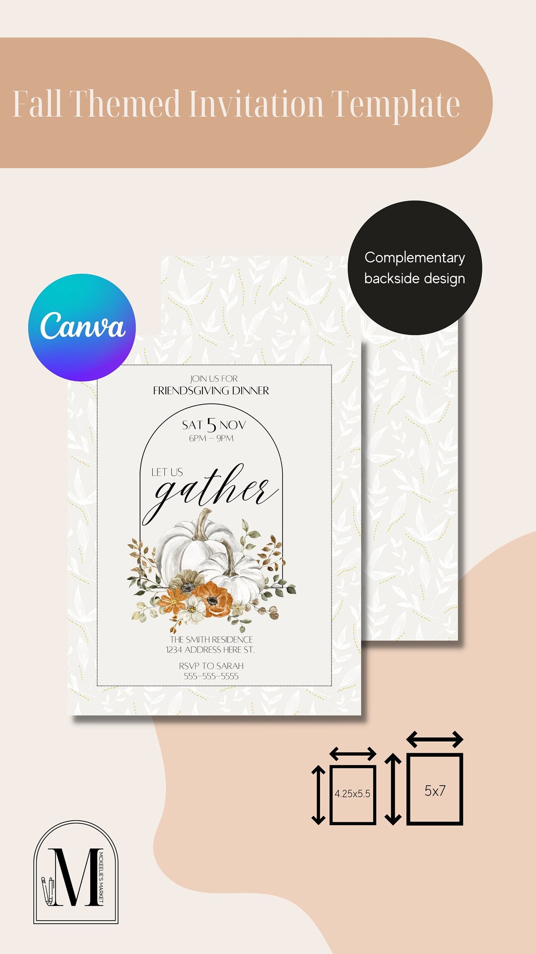 Fall Invitation Template - Etsy