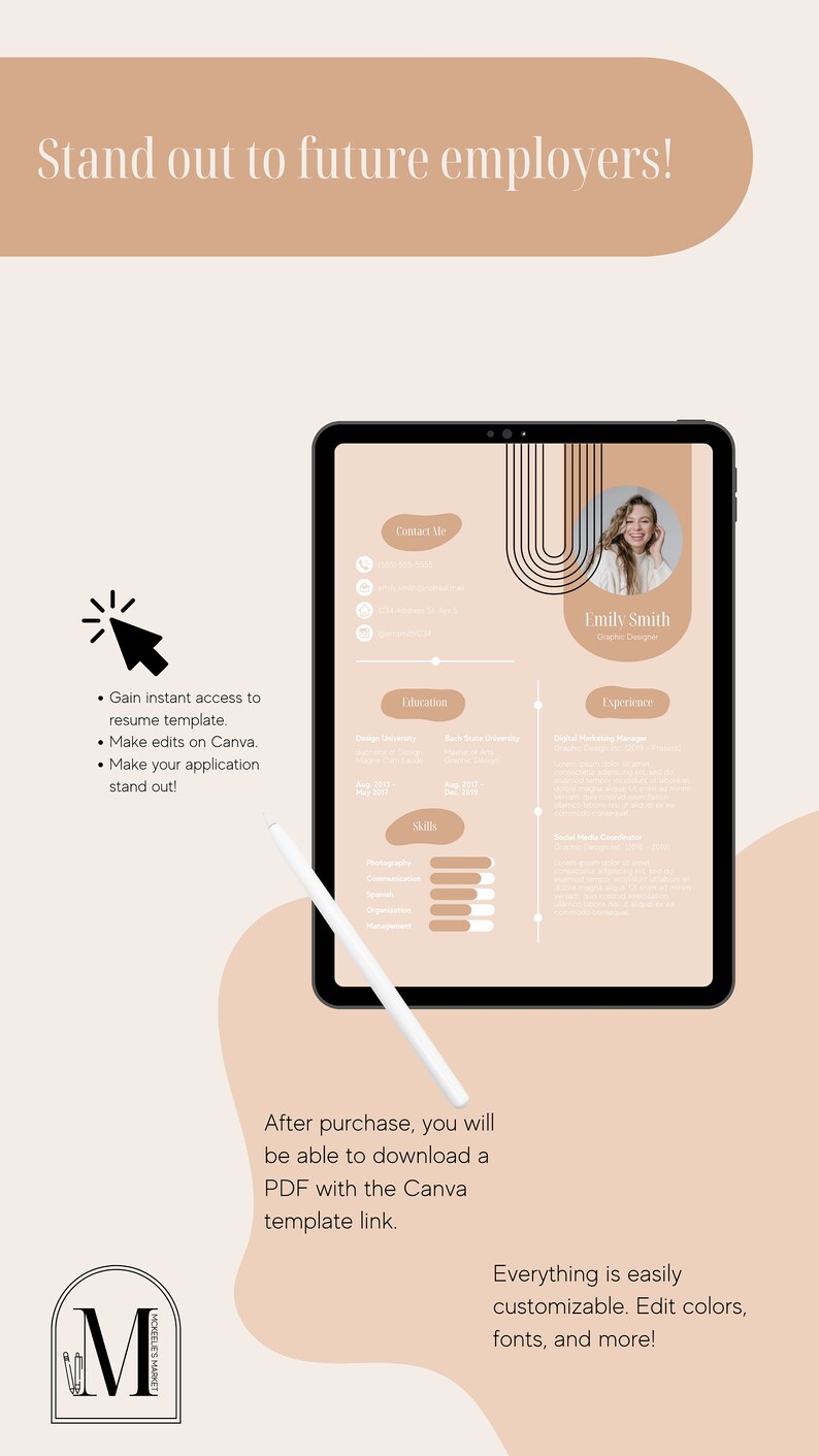 Trendy Resume Template - Etsy