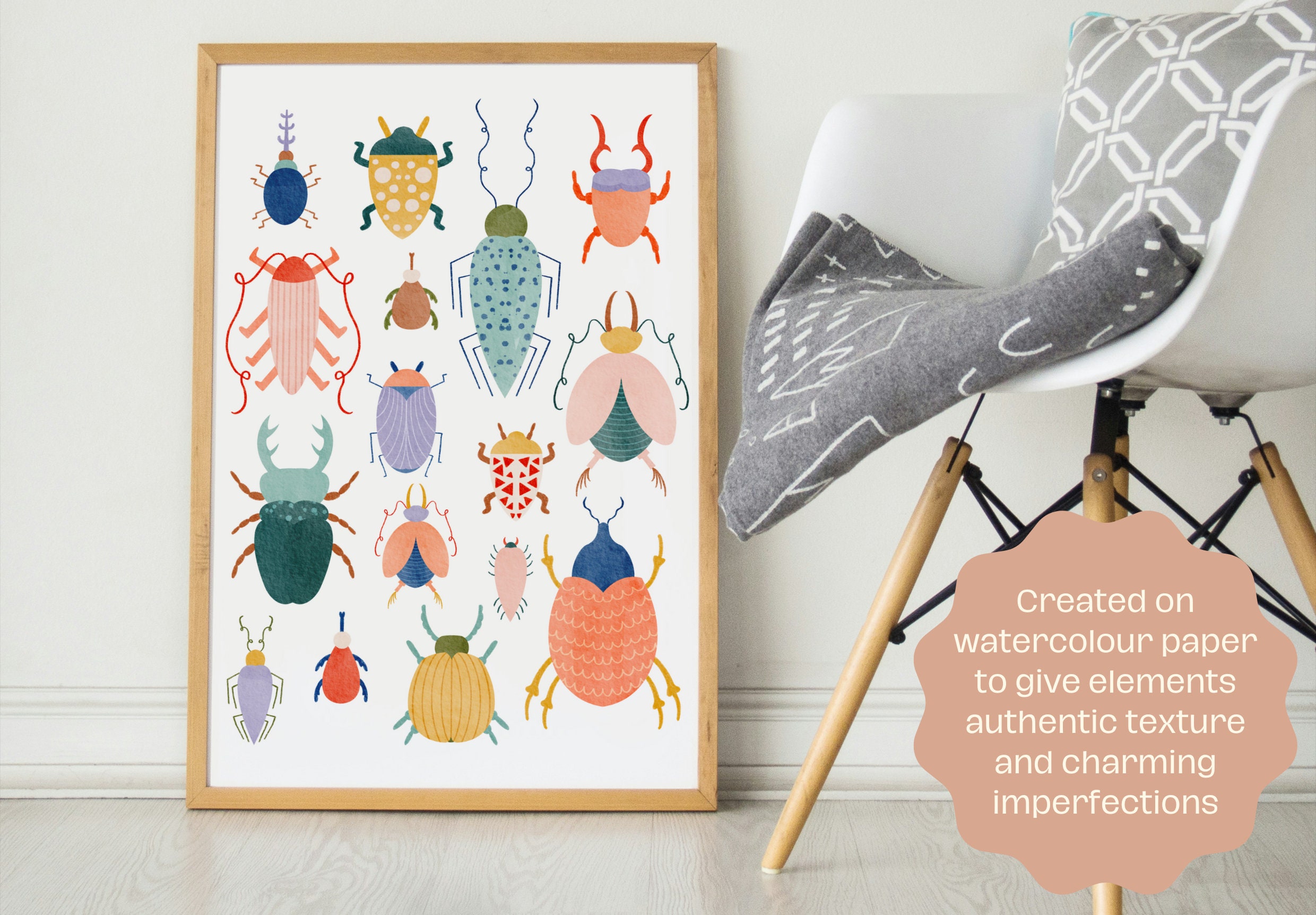 BUG BONANZA PRINT | Kids Bedroom Nursery Playroom Poster | Insect ...