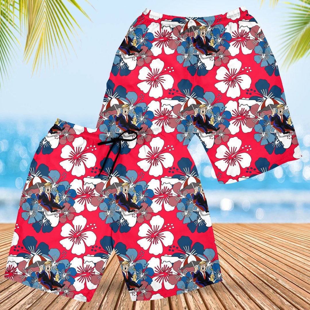 Mens Trump 2024 Hawaiian Board Shorts Reelect Trump, MAGA 2024, Trump ...